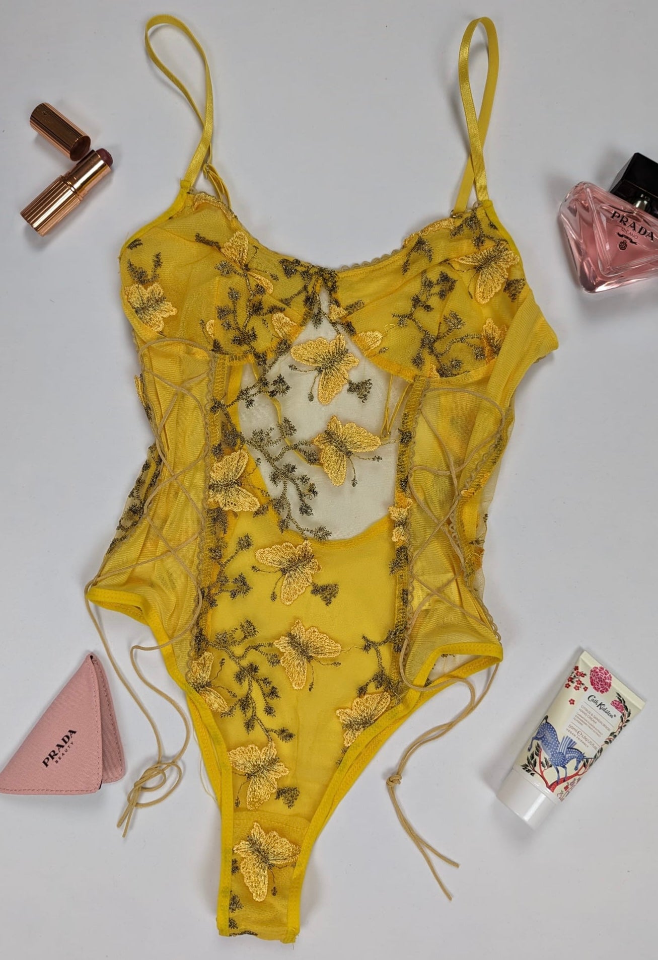 Butterflies in spring bodysuit - Yellow Luxury Sexy Lingerie – The ...