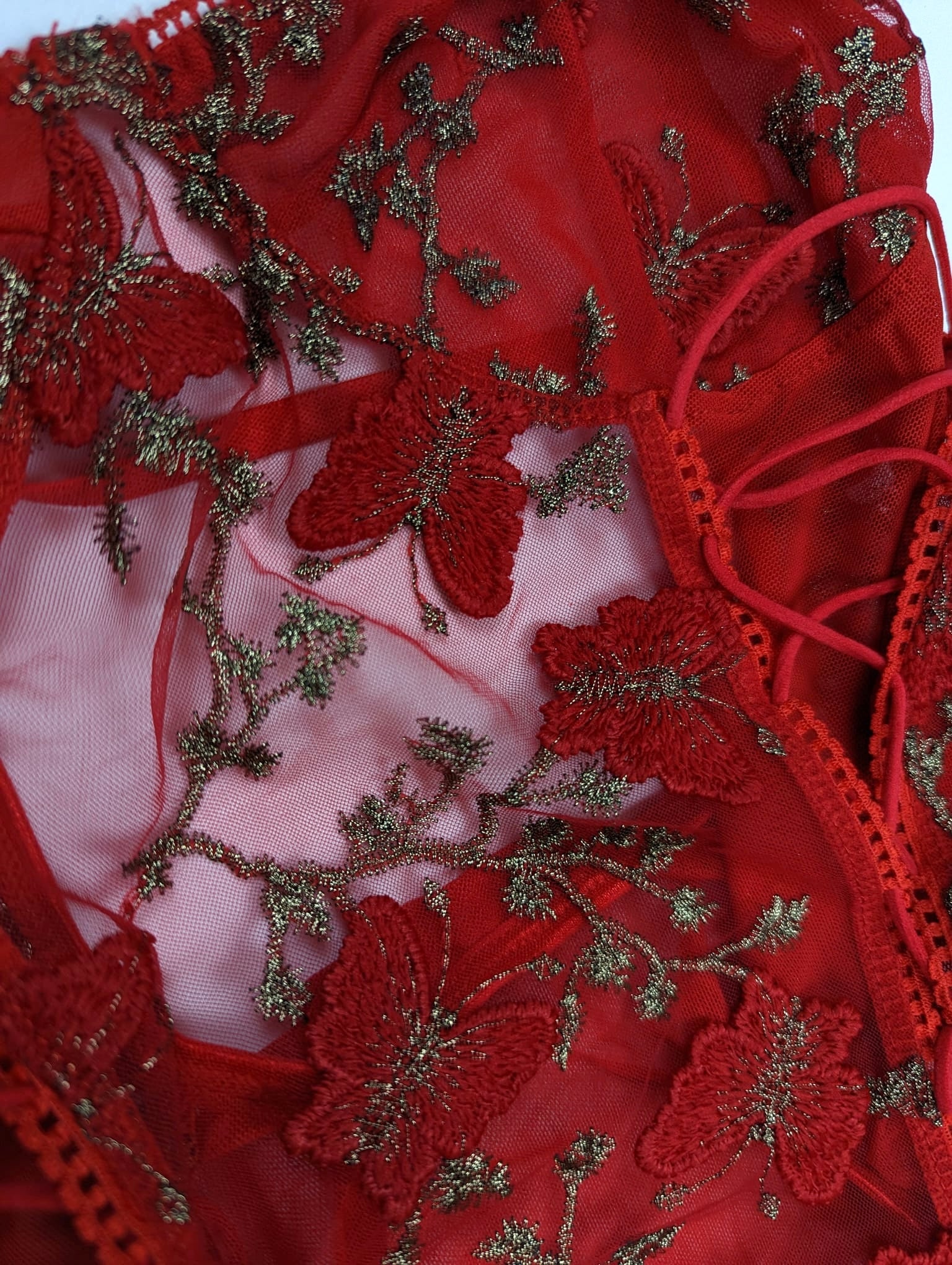 Butterflies in spring bodysuit - Red Luxury Lingerie set – The Garment ...